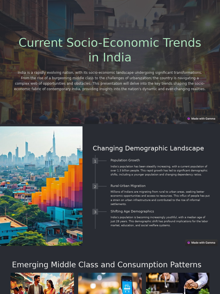 Current-Socio-Economic-Trends-in-India | PDF | Urbanization | Poverty