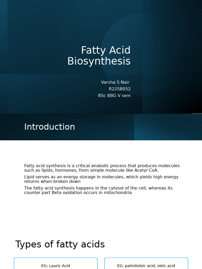 Fatty Acid Biosynthesis Overview | PDF | Biosynthesis | Fatty Acid