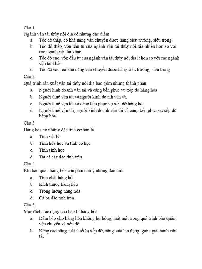 Câu Hỏi Ôn Tập KTVT T3 Gửi Học Viên | PDF