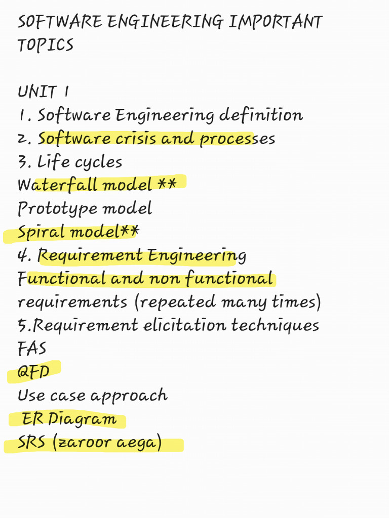 Software Engineering Important Topics | PDF