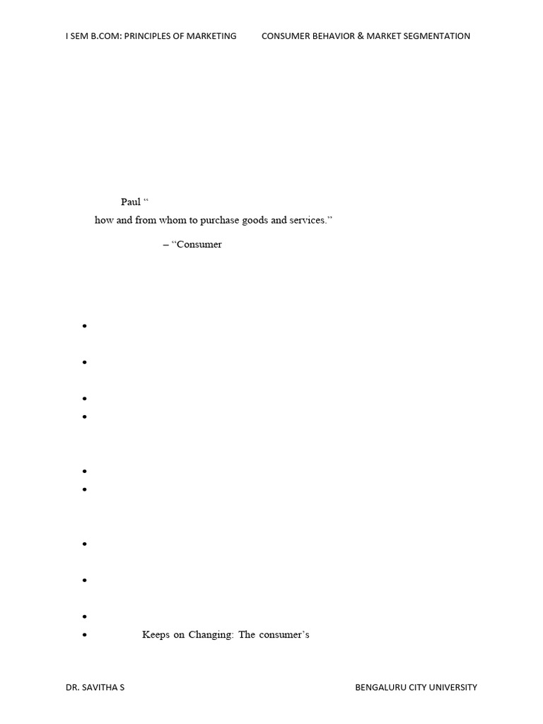 Consumer Behavior & Market Segmentation | PDF | Marketing | Consumer ...