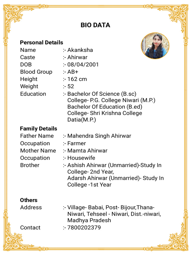 Biodata_1 | PDF