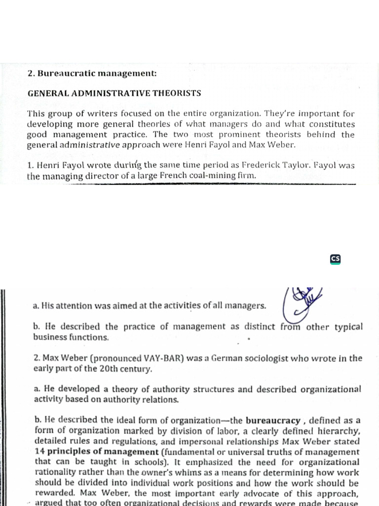 Administrative Management Theories | PDF