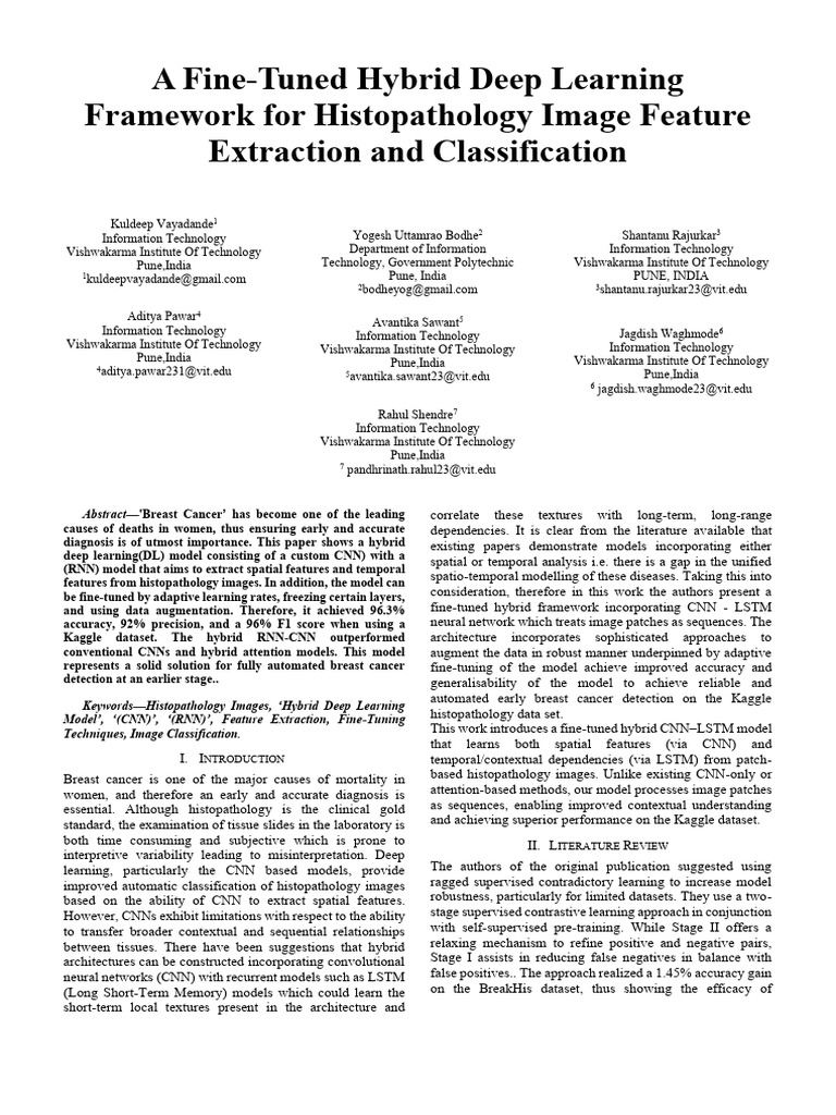 A Fine-Tuned Hybrid Deep Learning Framework for Histopathology Image ...