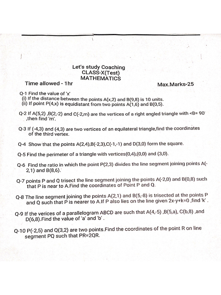 Coordinate Geometry | PDF