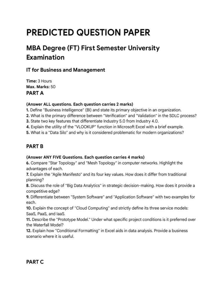 IT question Paper Analysis | PDF | Computing | Information Technology