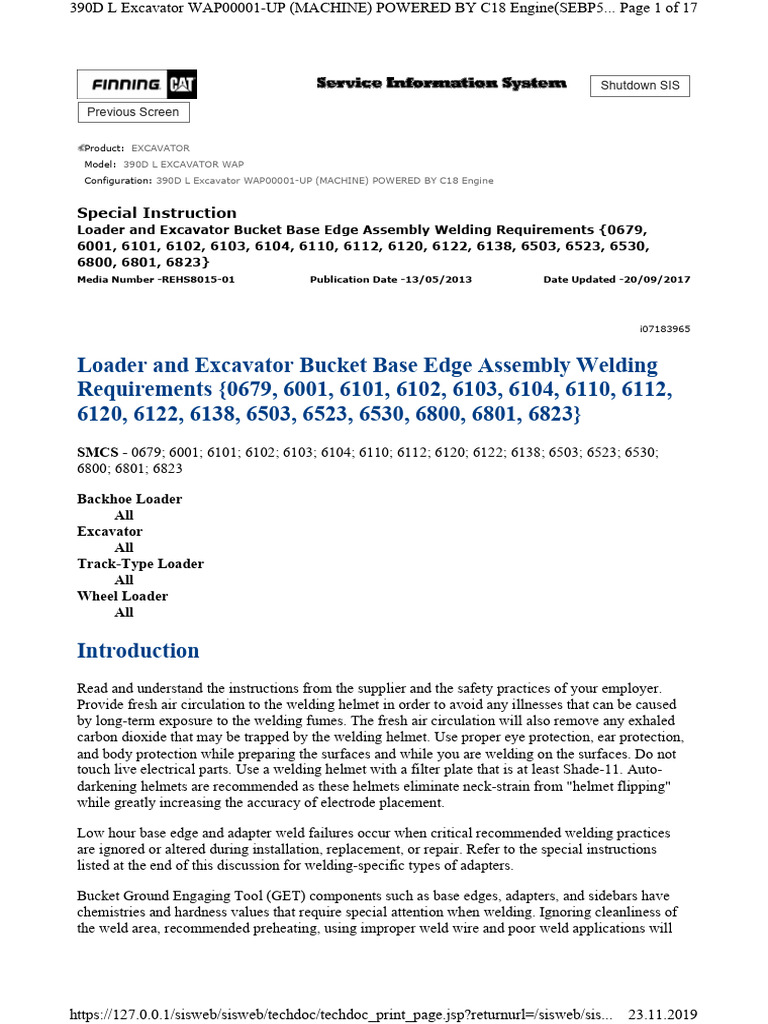 Loader and Excavator Bucket Base Edge Assembly Welding | PDF | Welding ...