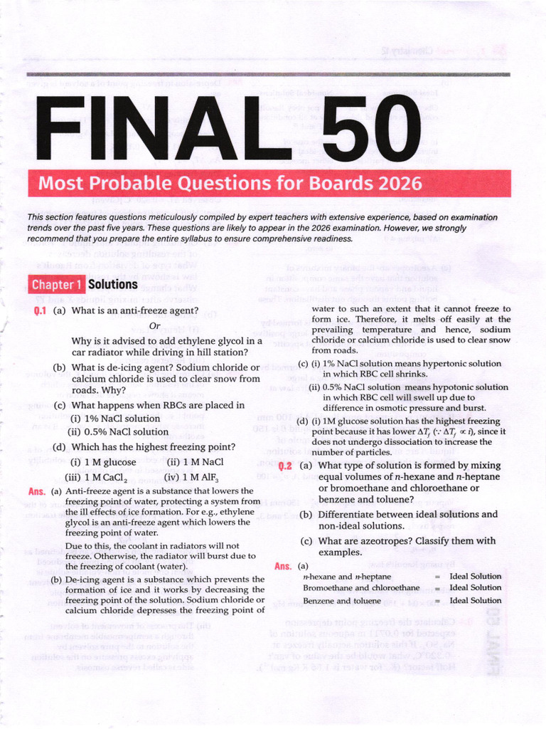 Grade 12- Final 50 Chemistry001 | PDF | Reaction Rate | Redox
