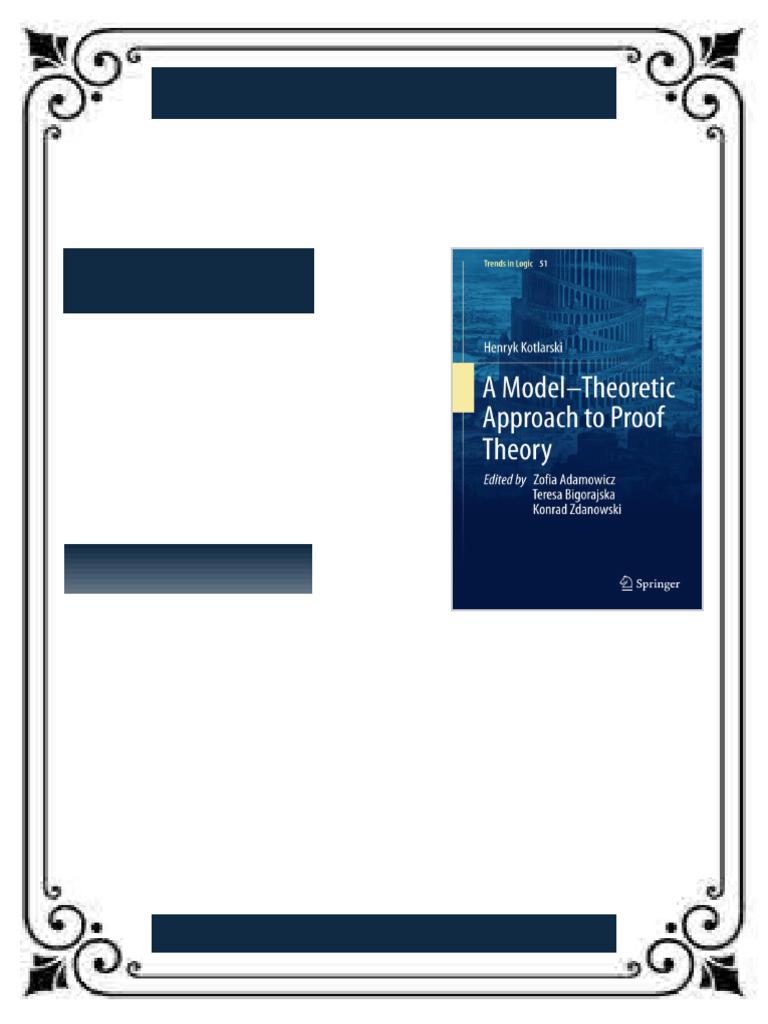 A Model Theoretic Approach to Proof Theory Henryk Kotlarski eBook HD ...