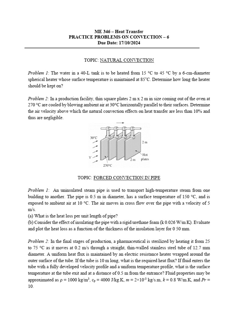 Convection Pipe NC Assignment6 | PDF