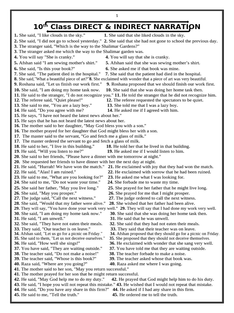 10th Class English | PDF