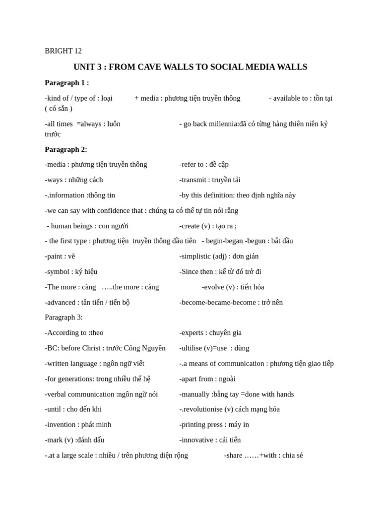 BRIGHT 12 UNIT 3 | PDF