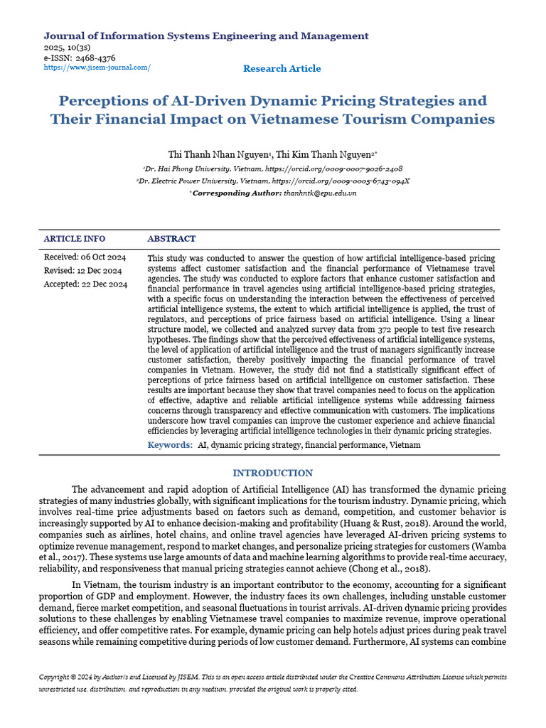 Perceptions of AI-Driven Dynamic Pricing Strategies and Their Financial ...