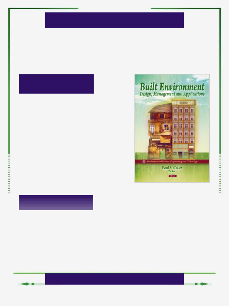 Built Environment Design Management and Applications Design Management ...