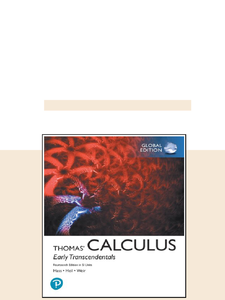 (Ebook) Thomas' Calculus: Early Transcendentals in SI Units by Joel R ...