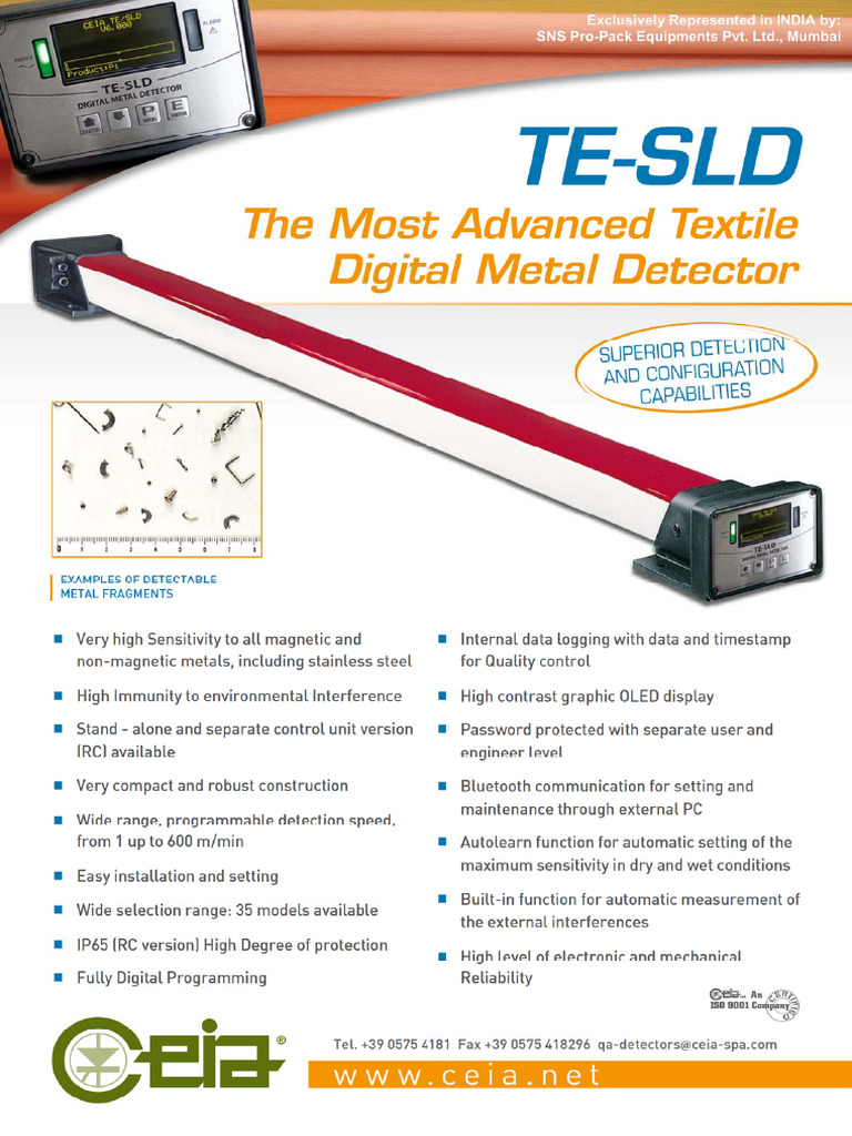 Metal Detector for Textile Calender Shearing Machines | PDF