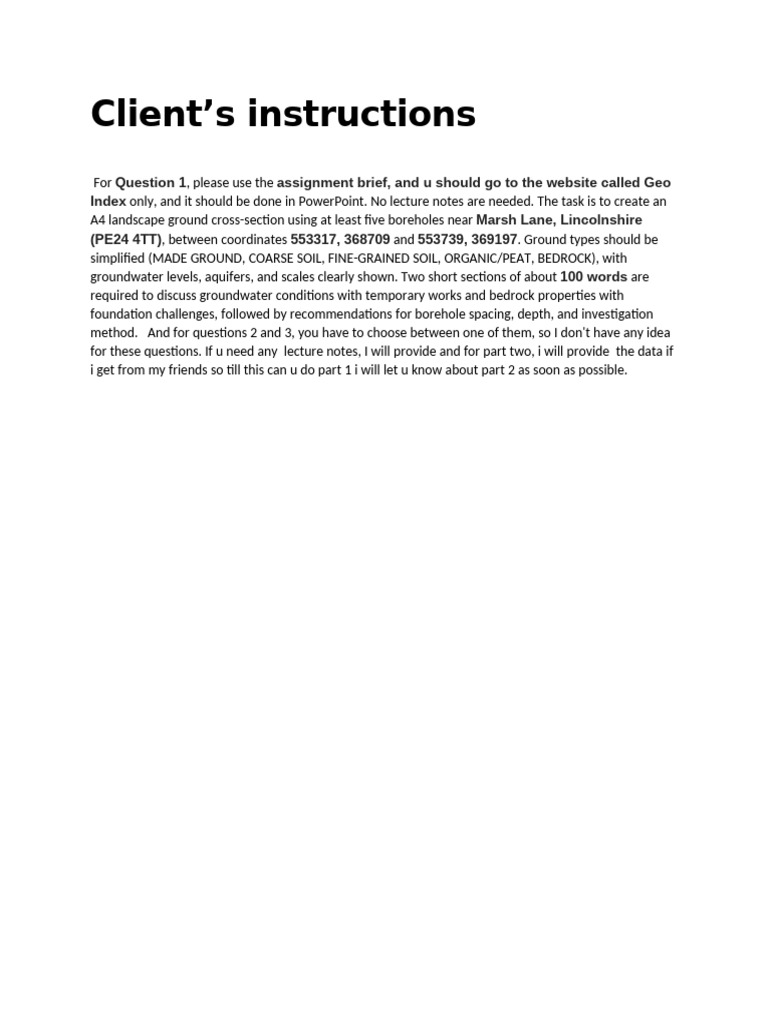 Client Instructionsf | PDF | Water And The Environment | Physical Geography