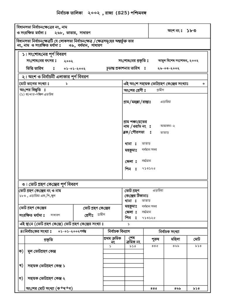 2002 Arachia f.p School Voter List | PDF