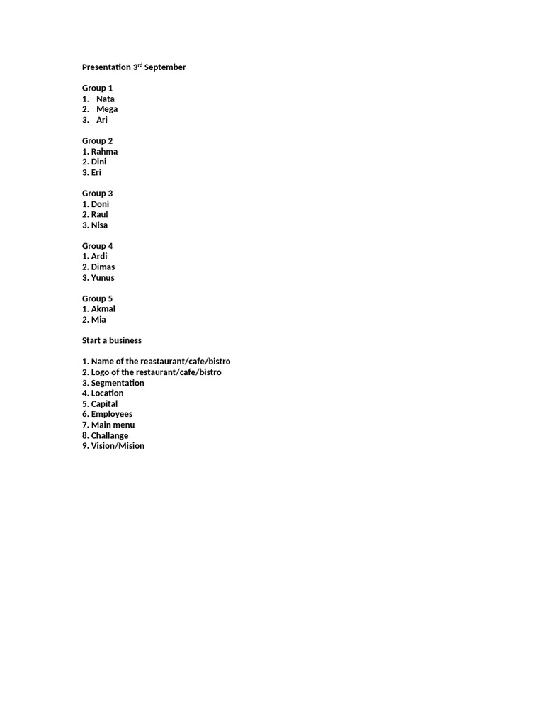 Presentation 3rd September | PDF