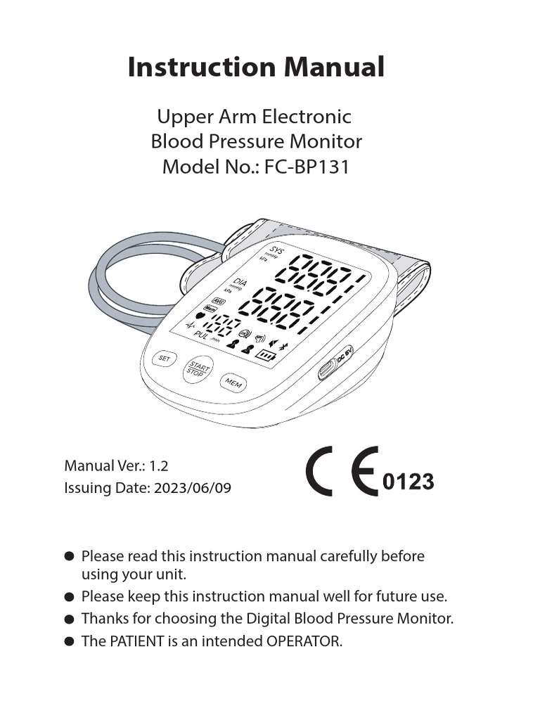 Bp Machine Manual | PDF | Blood Pressure | Hypertension