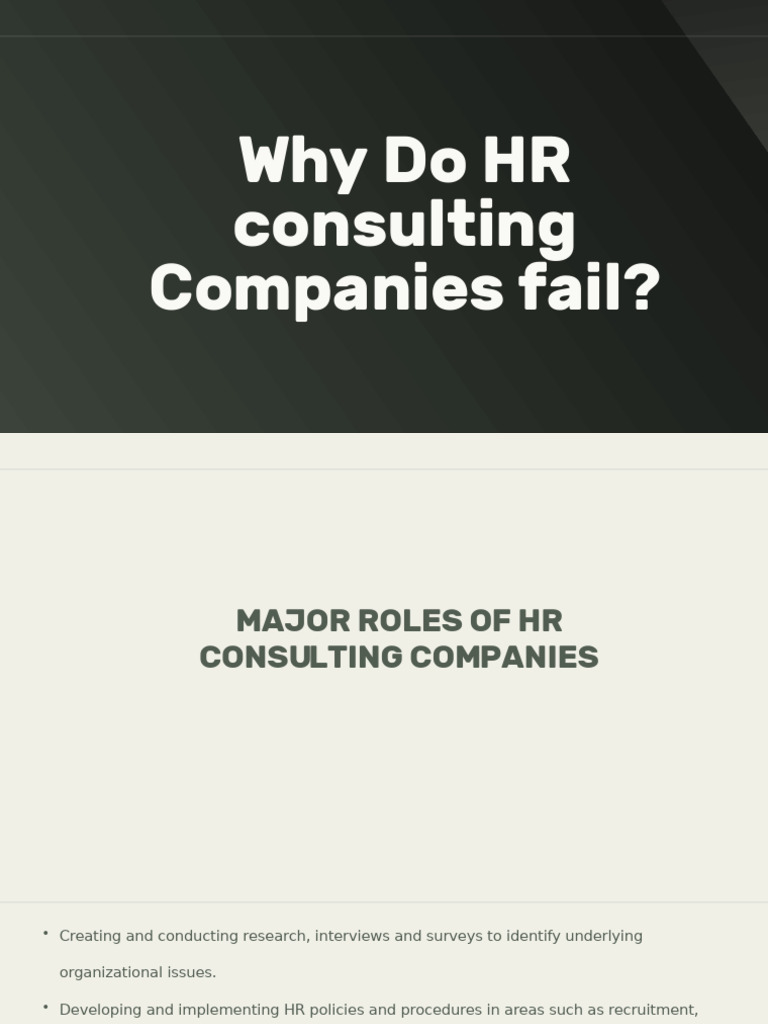 Reasons HR Consulting Firms Fail | PDF | Talent Management | Business
