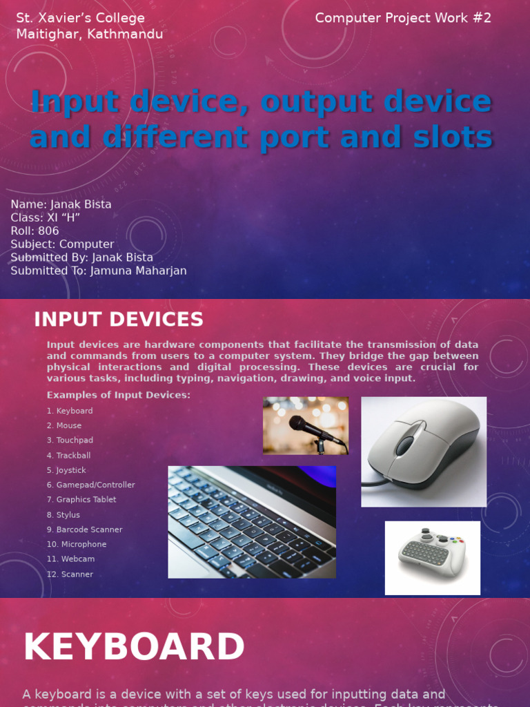 Input Device Output Device and Different Port (1) | PDF | Printer ...