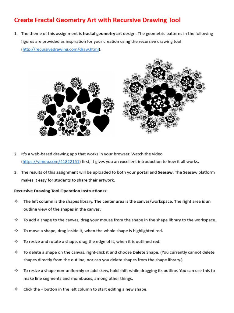 Create Fractals With Recursive Drawing Tool | PDF | Shape | Mathematics