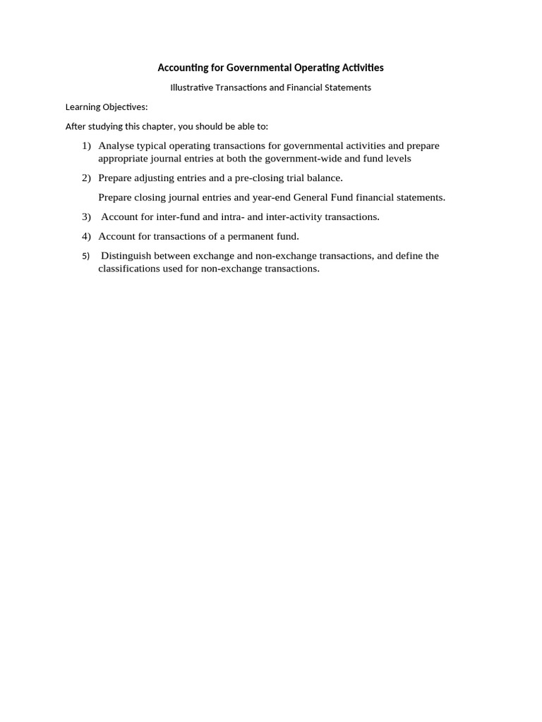 Accounting for Governmental Operating Activities1 | PDF