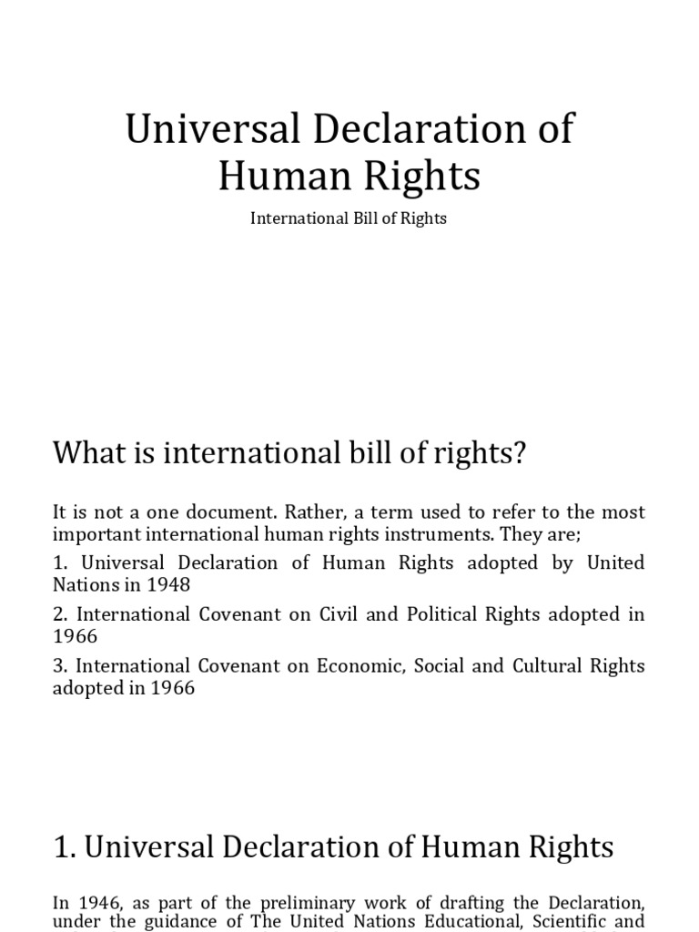 UDHR- LECTURE | PDF | Human Rights | Universalism