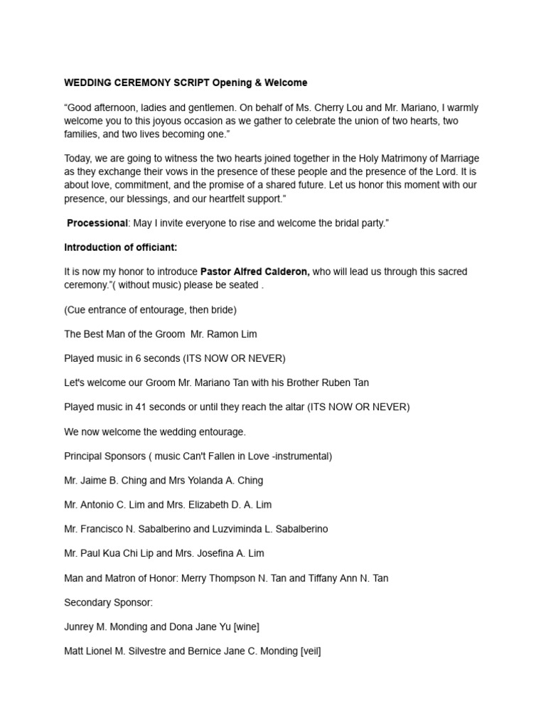Script_ Wedding Ceremony | PDF