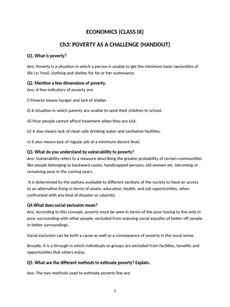 Poverty As A Challenge - Economics | PDF | Poverty | Poverty & Homelessness