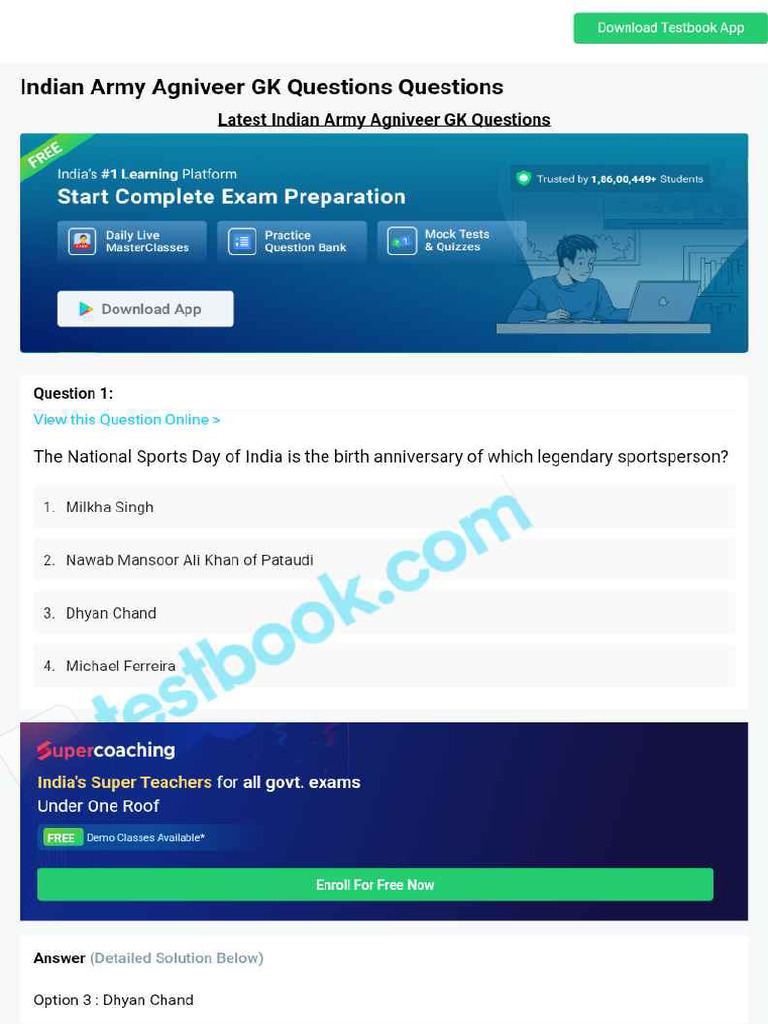 indian-army-agniveer-gk-questions--65cb26b186a870d2459b56f7 | PDF