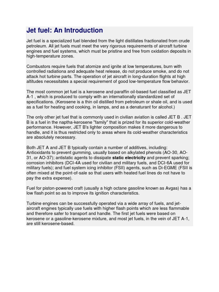 Jet Fuel | PDF