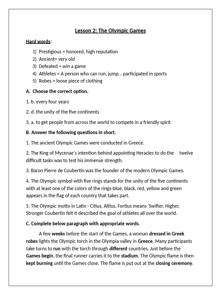 Understanding the Olympic Games | PDF