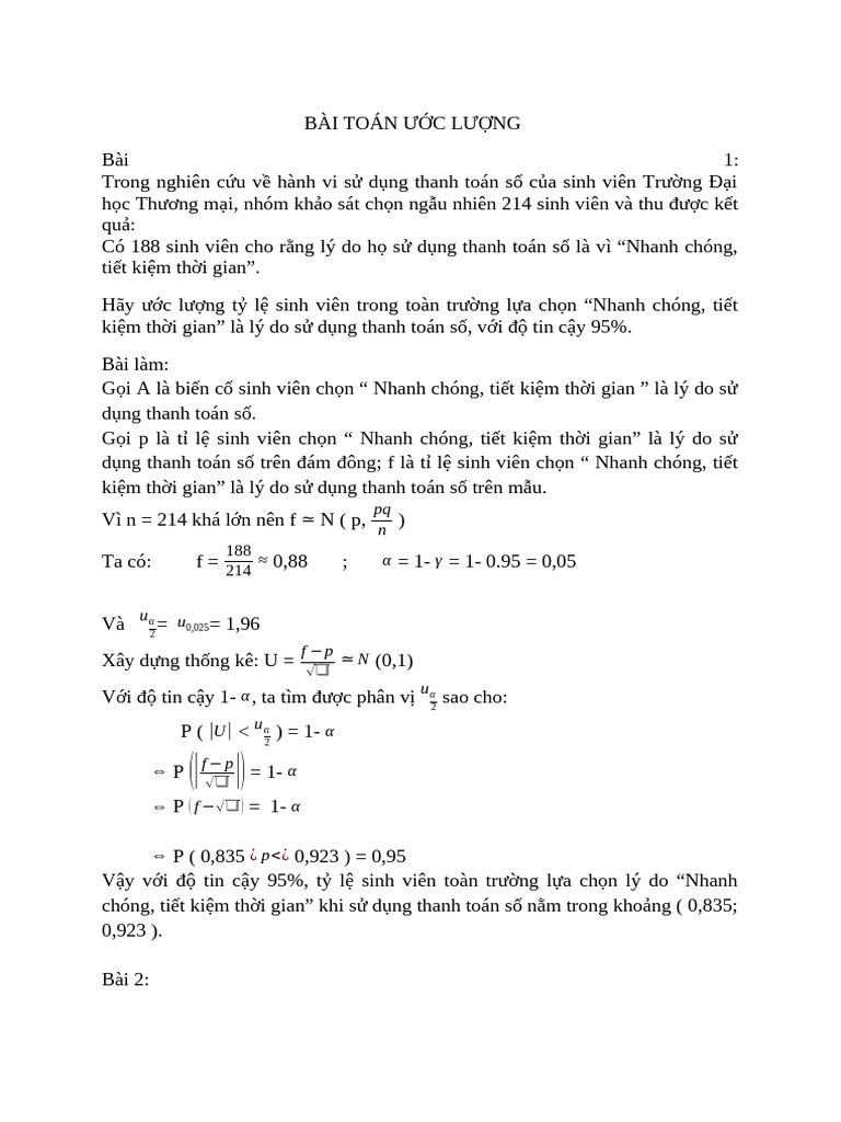Bài Toán Ư C Lư NG | PDF