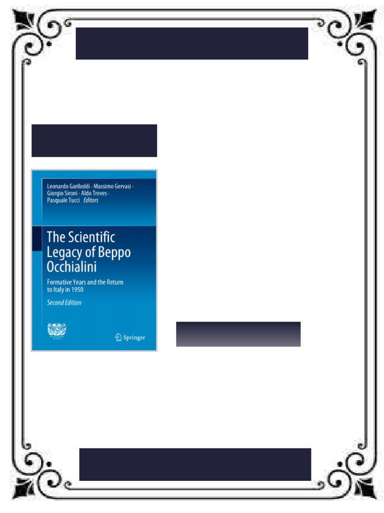 The Scientific Legacy of Beppo Occhialini: Formative Years and the ...