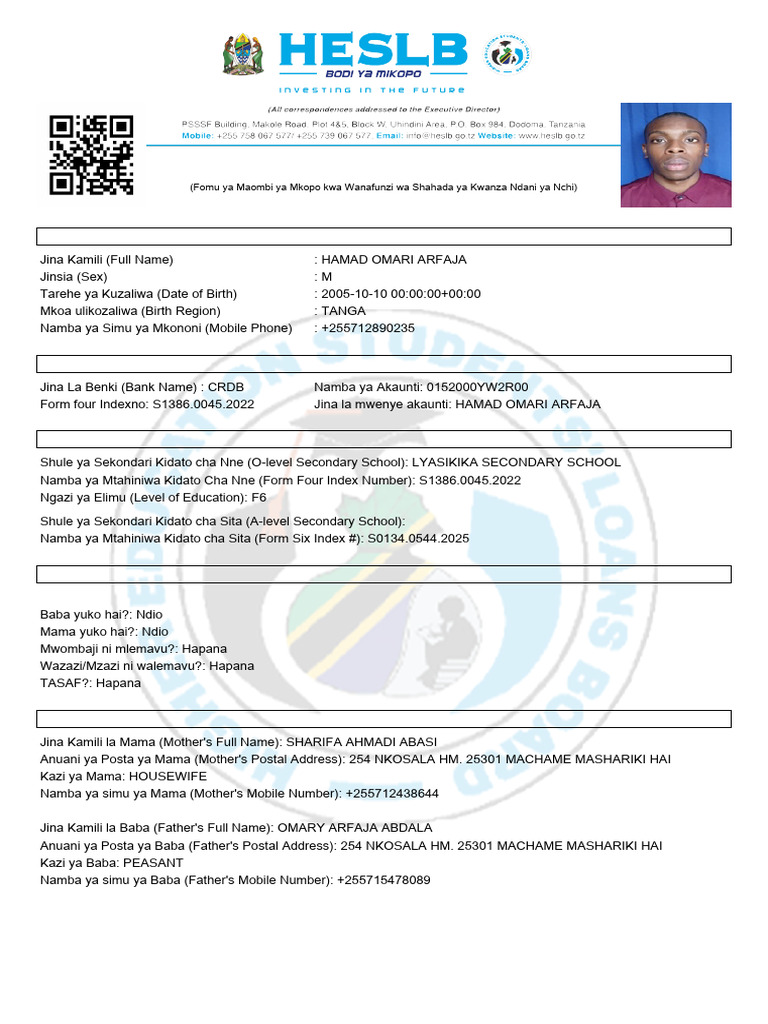 Completed Loan Application Form | PDF