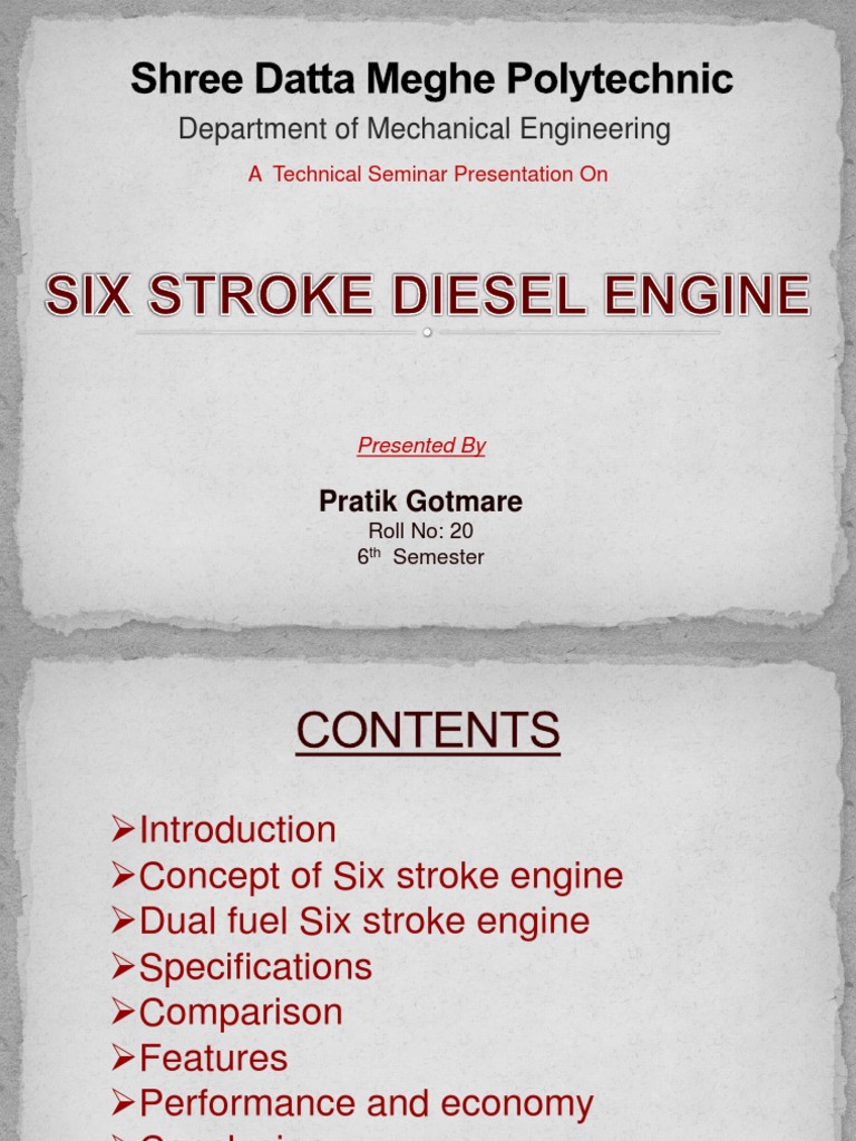 Six Stroke Diesel Engine Overview | PDF | Diesel Engine | Engines