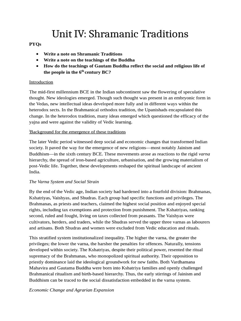 Shramanic Traditions and Their Impact | PDF | Noble Eightfold Path ...