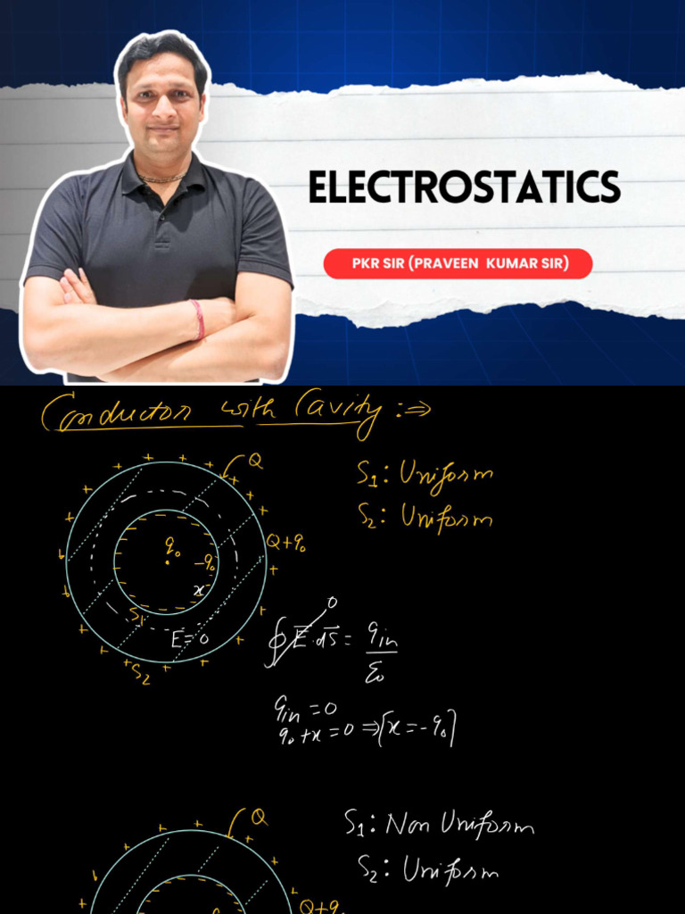 Electrostatics - L-18 (Class Notes) - Conductor With Cavity | PDF