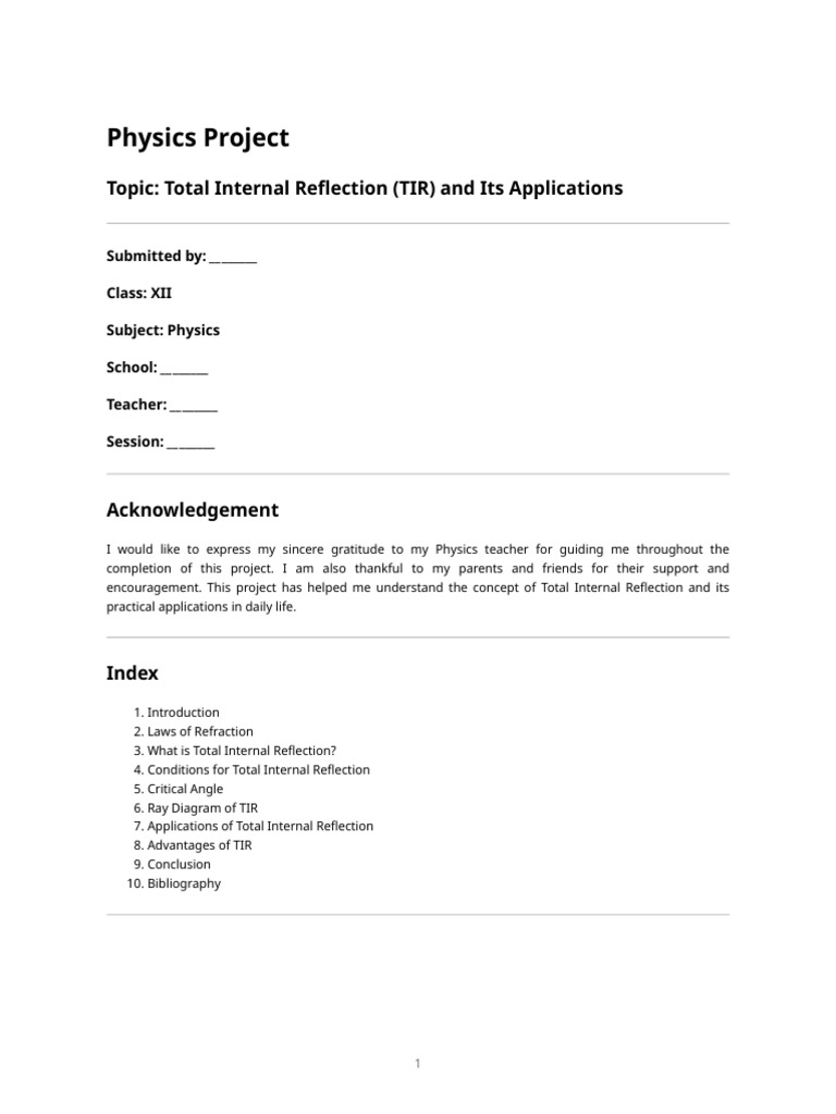 Total Internal Reflection Explained | PDF | Reflection (Physics ...