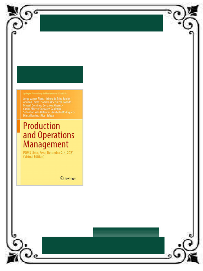Production and Operations Management 1st Edition by Jorge Vargas Florez ...