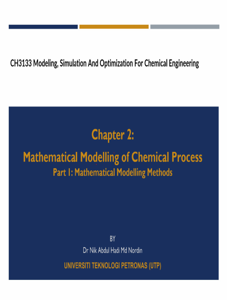 Chapter 2 Mathematical Modeling The Processes in Chemical Engineering | PDF