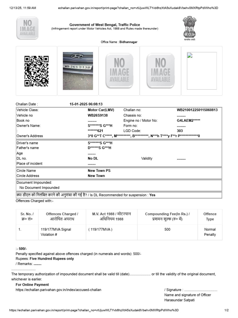 Challan 3333 | PDF | Vehicles | Road Transport