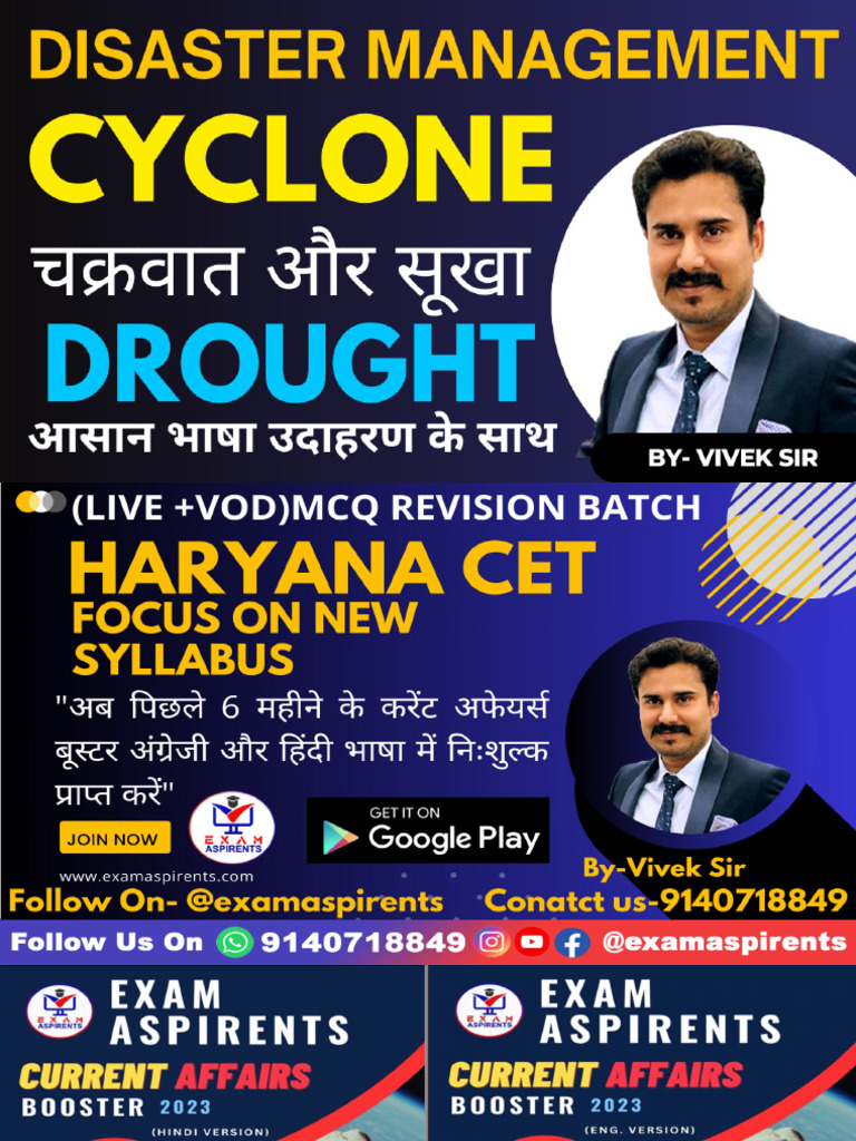 Cyclone and Drought Disaster Management | PDF