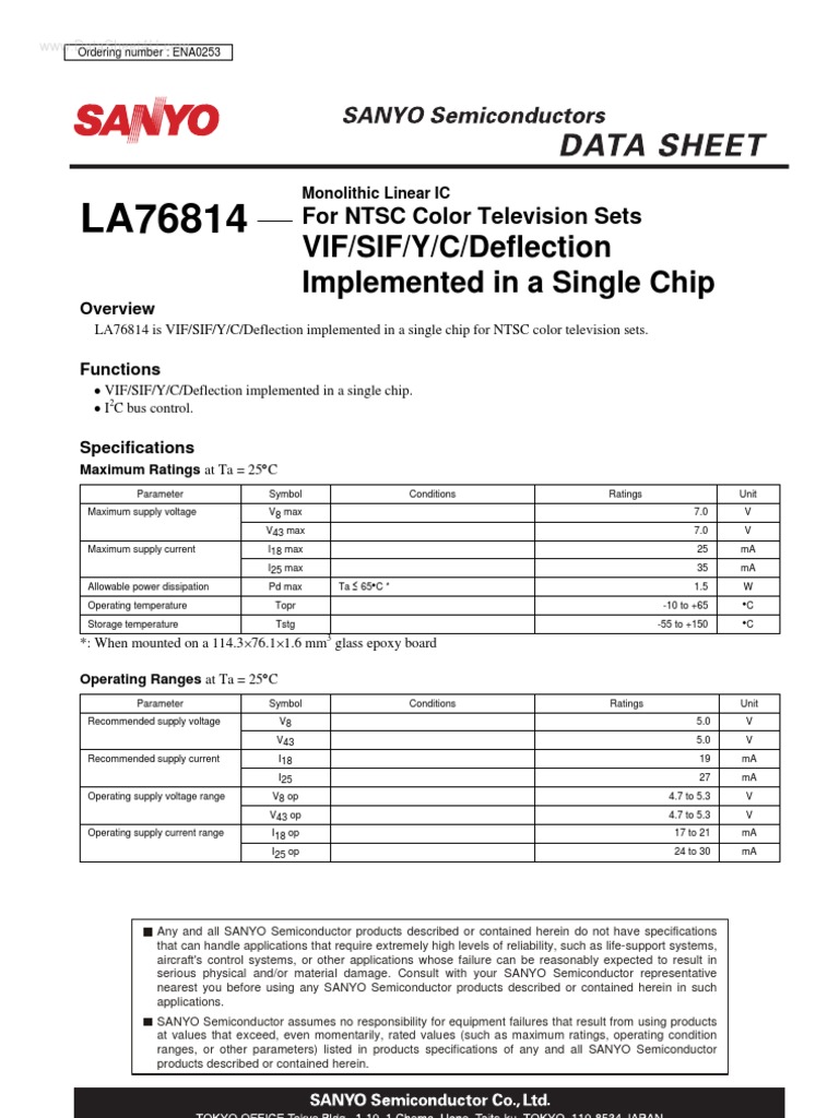 NTSC TV Chip Specs for Engineers | PDF | Frequency Modulation | Visual ...