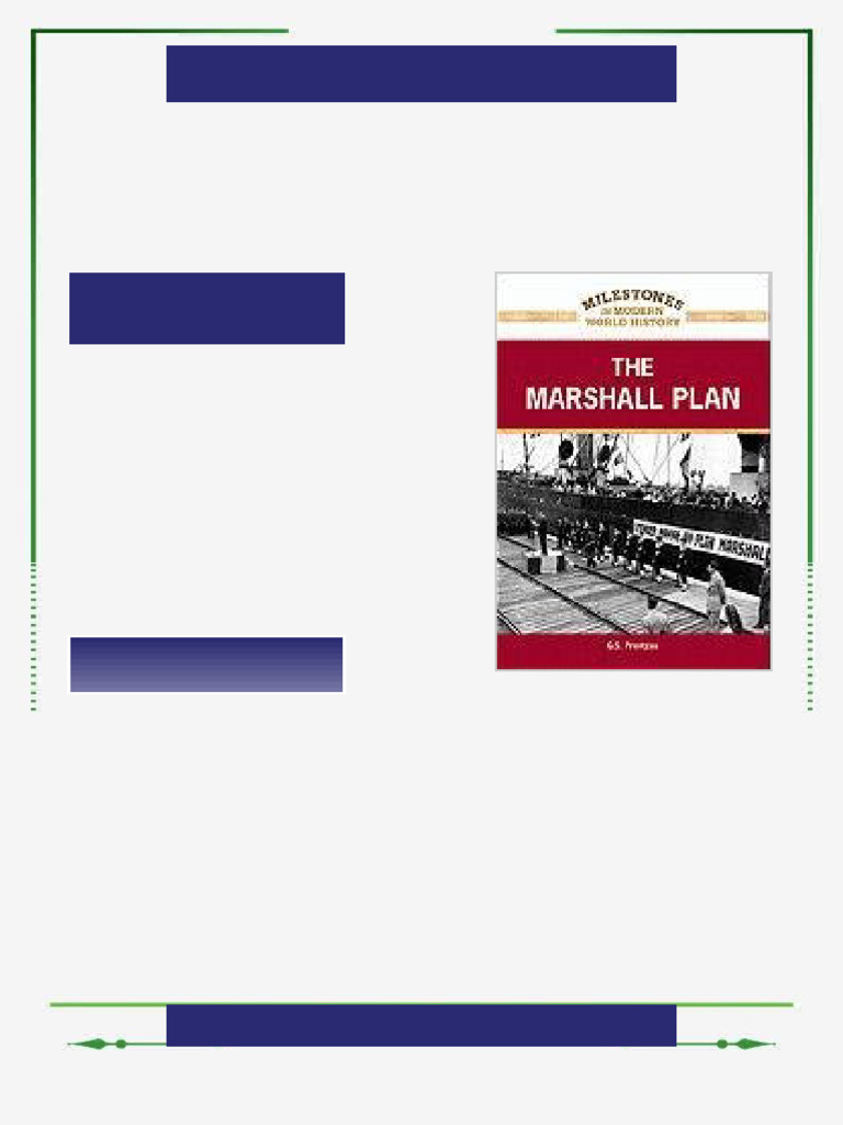 The Marshall Plan Milestones in Modern World History 1st Edition G. S ...