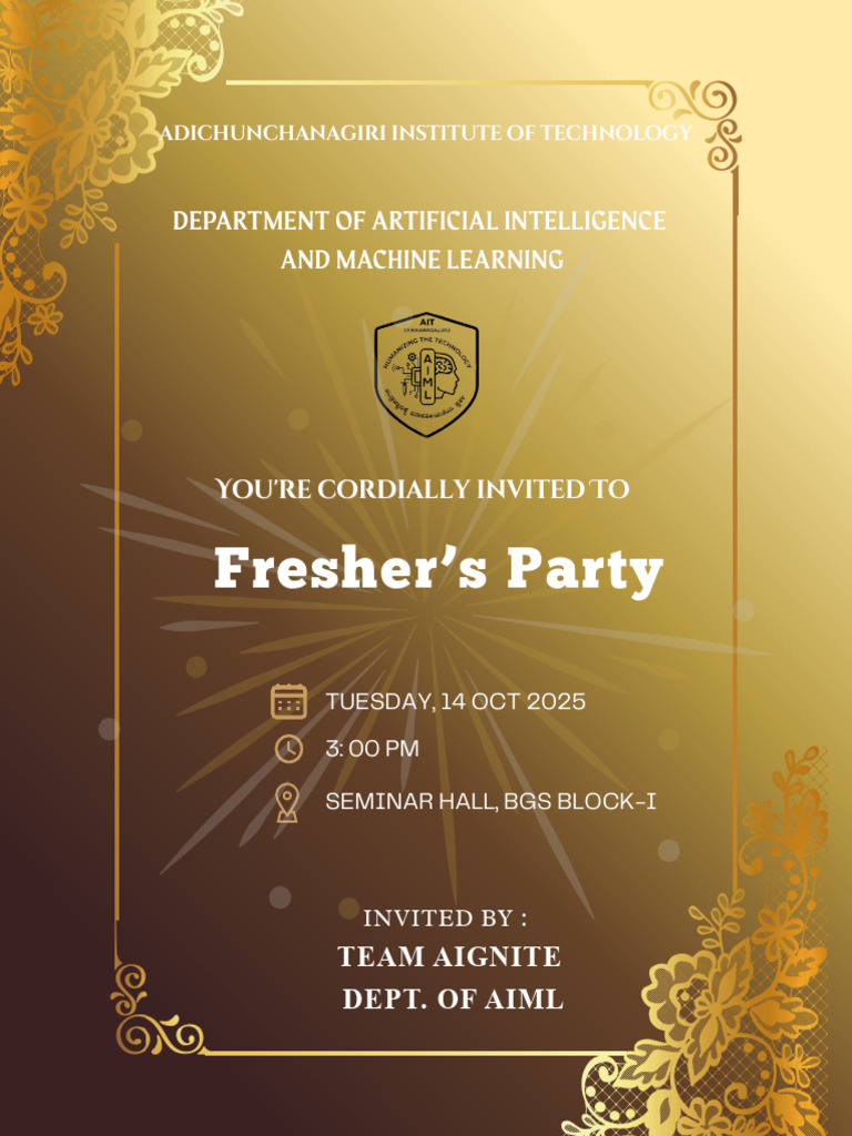 Fresher's Party Invitation - AIML Dept. | PDF