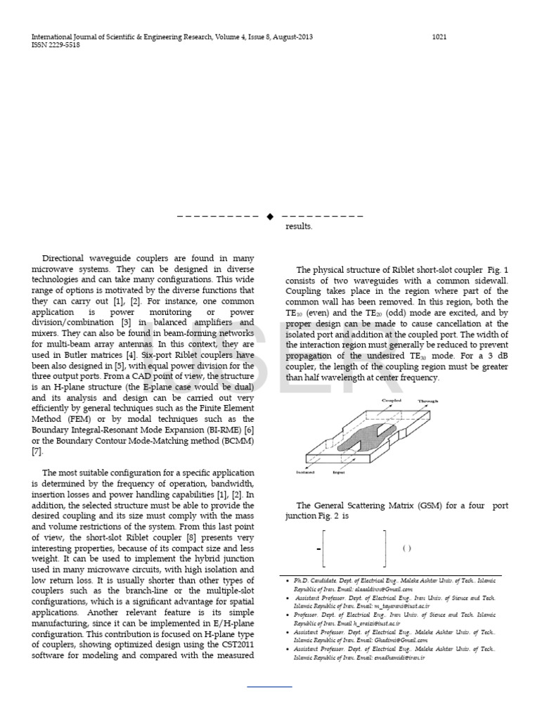 Optimized Riblet Waveguide Coupler Design | PDF | Electronics ...