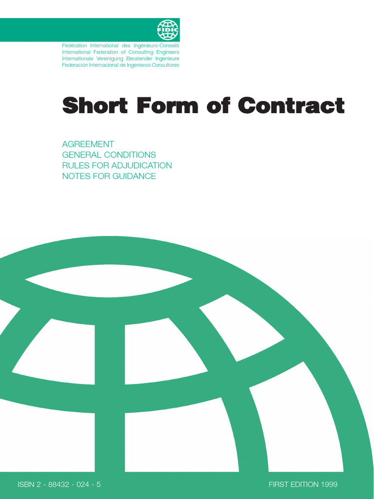 2. FIDIC SHORT FORM GREEN BOOK | PDF | License | Employment